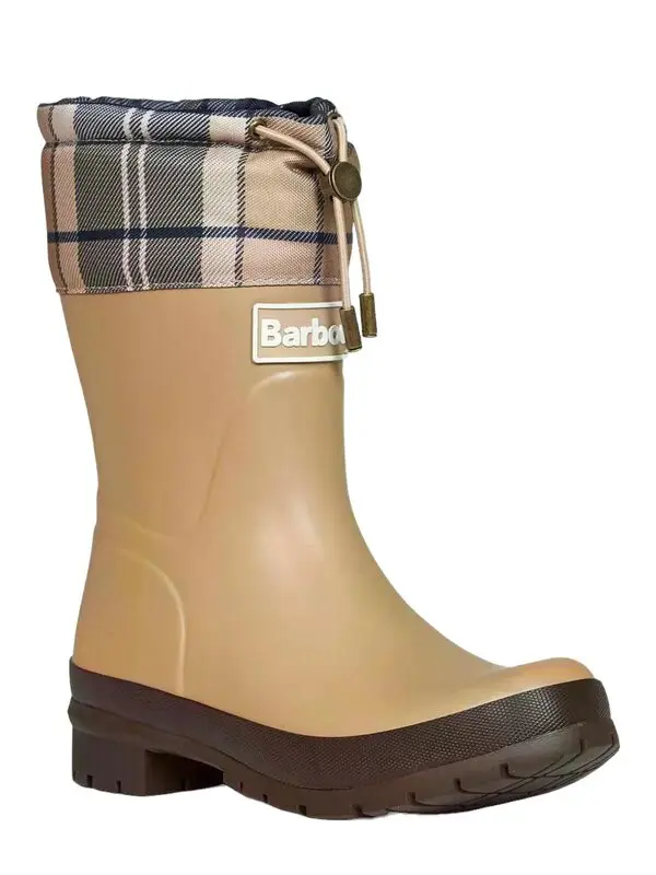 Barbour Mowbray Tartan-panel Drawstring Boots - Neutrals