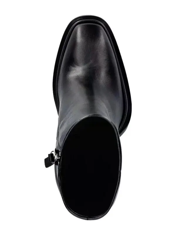 SOULIERS MARTINEZ Chueca Platform Square-toe Ankle Boots - Black