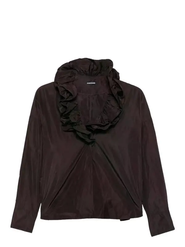 SUSANNE BOMMER Ruffled Long-sleeve Blouse - Brown