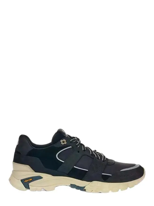 LARDINI Suede Panelled Sneakers - Black
