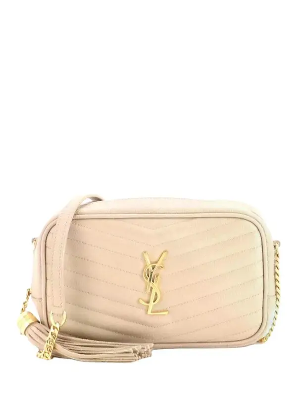 Saint Laurent Lou Camera Bag Matelasse Chevron Leather Mini Crossbody Bag - Neutrals