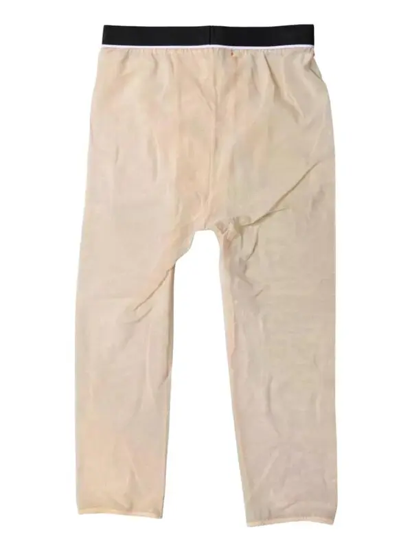 Dolce & Gabbana Logo-embossed Sheer-finish Leggings - Neutrals