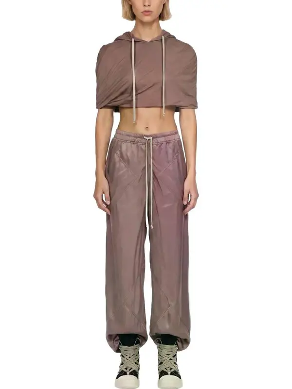 Rick Owens Draped Cropped Hoodie - Brown