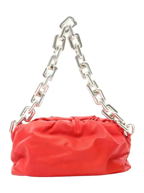 Bottega Veneta 2012-2026 Lambskin Chain Pouch Shoulder Bag - Red