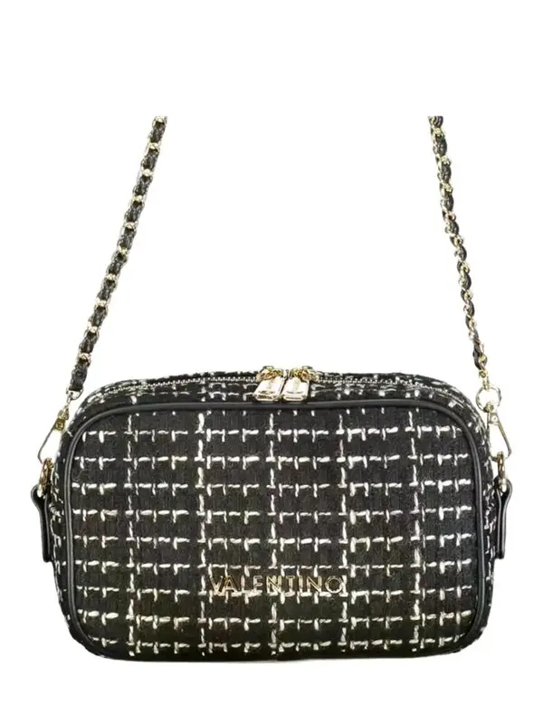 MARIO VALENTINO Tweed-check Cross Body Bag - Black