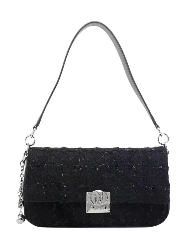 Liu Jo Bouclé-knit Logo-plaque Shoulder Bag - Black