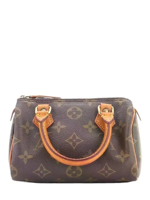 LOUIS VUITTON Speedy Mini Hl Handbag Monogram Canvas Satchel - Brown
