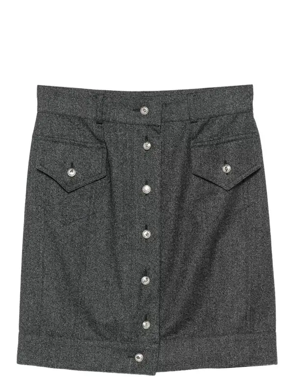 Moschino 2000 Button-front Pocket Mini Skirt - Grey