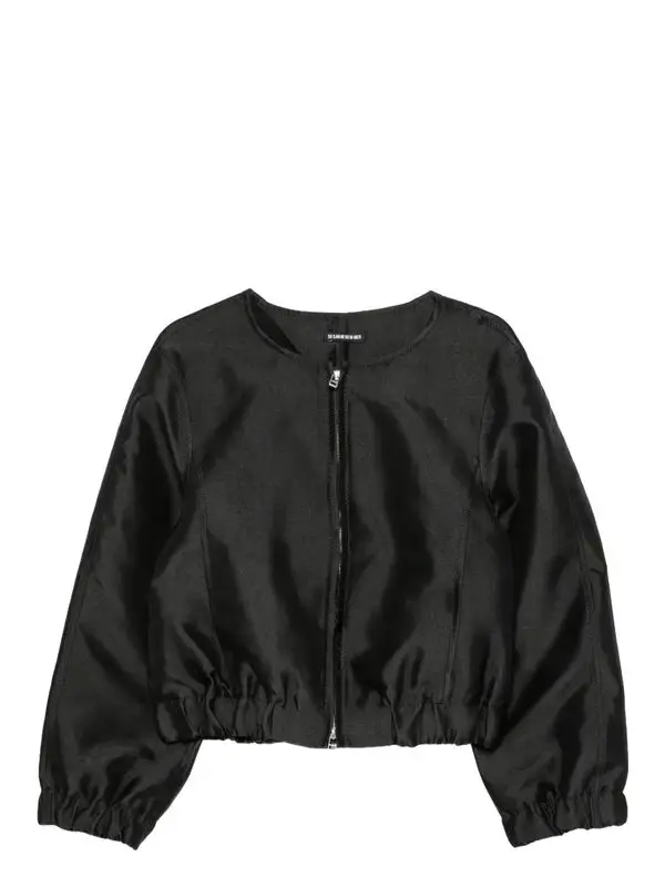 SUSANNE BOMMER Elasticated-hem Zip-up Jacket - Black