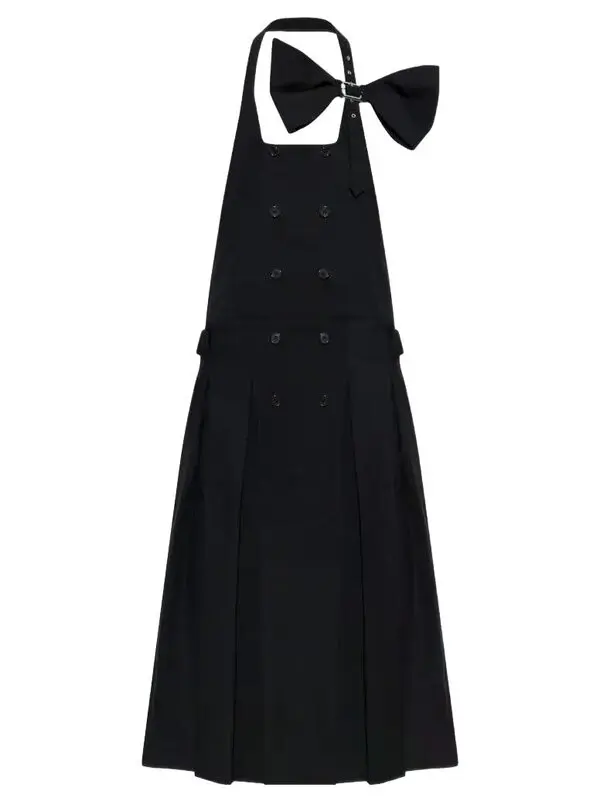 Noir Kei Ninomiya Bow-detail Midi Dress - Black