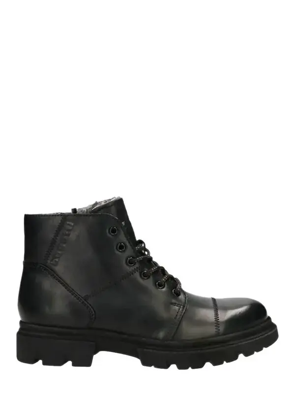BUGATTI Lace-up Leather Ankle Boots - Black