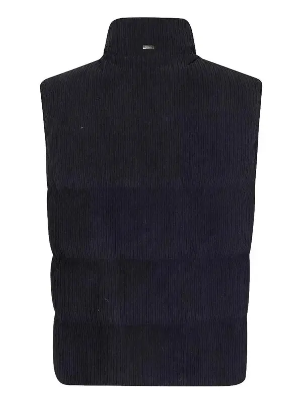 Herno Quilted Corduroy Gilet - Blue