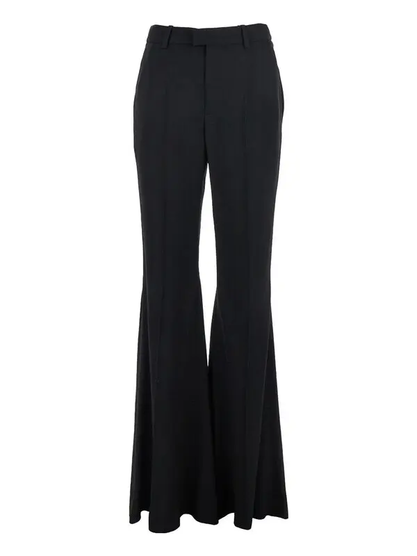 Balenciaga Black Pants With Belt Loops And Flared Leg In Viscose - Multicolor