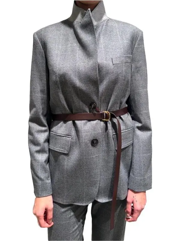 Max Mara Long-sleeved Casual Jacket - Gray
