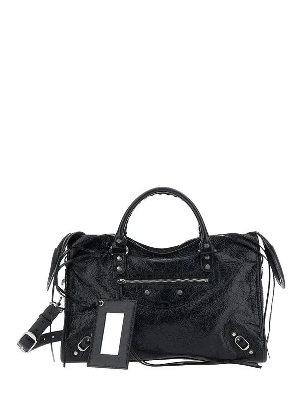 Balenciaga Le City Bag' Medium Handbag With Adjustable And Removable Shoulder Strap And Removable Mirror In Leather For - Black