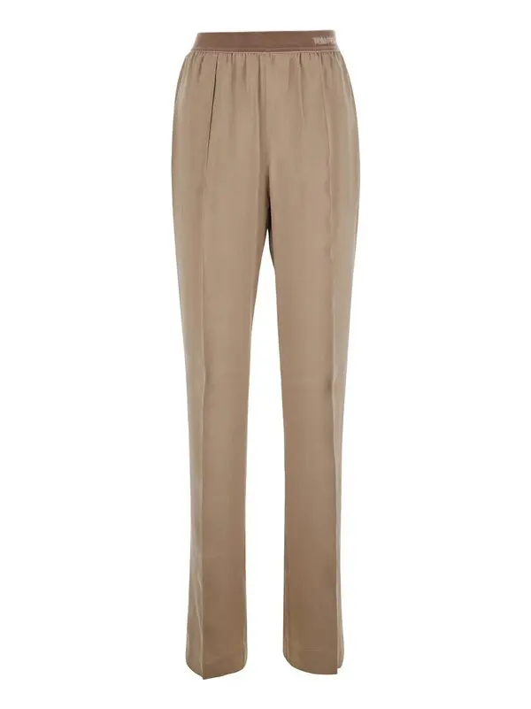TOM FORD Beige Pants With Elasticated Waist With Logo Lettering In Silk For - Cream