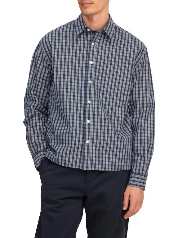 Nn07 Deon Checked Organic Cotton Shirt - Navy Check