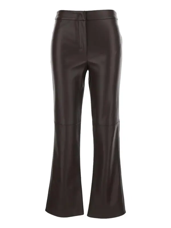 Max Mara S 'sublime' Brown Pants With Clasp And Zip Closure In Ecoleather For - Multicolor