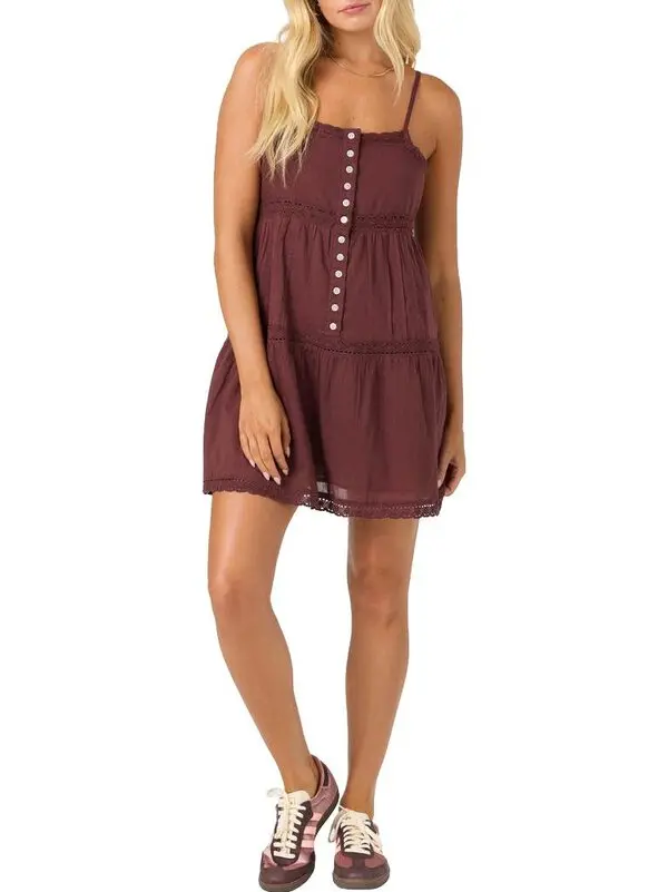O'Neill Allister Lace Trim Minidress - Chocolate