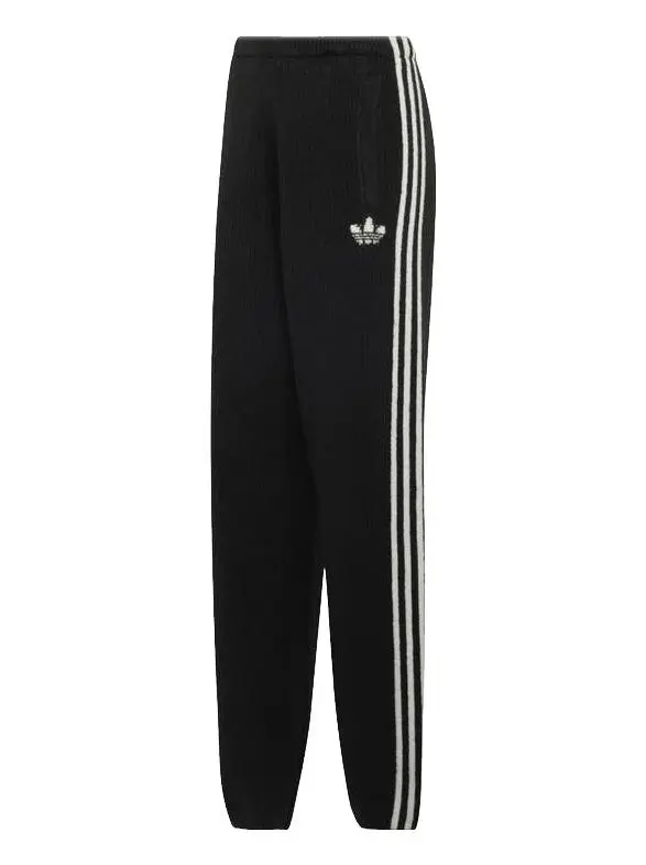 ADIDAS ORIGINALS Ribbed Knit Pants - Black