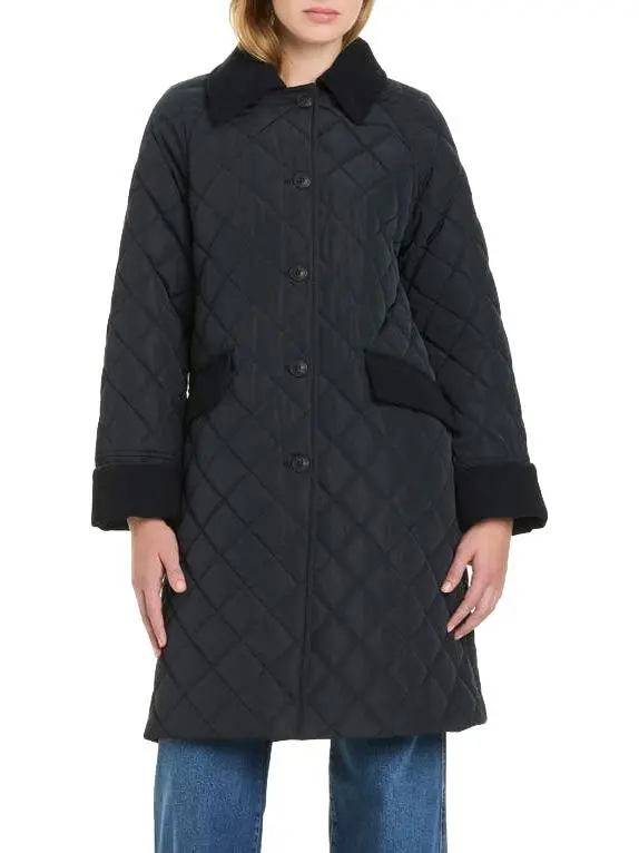 Vince Camuto Water Resistant Quilted Coat - Black