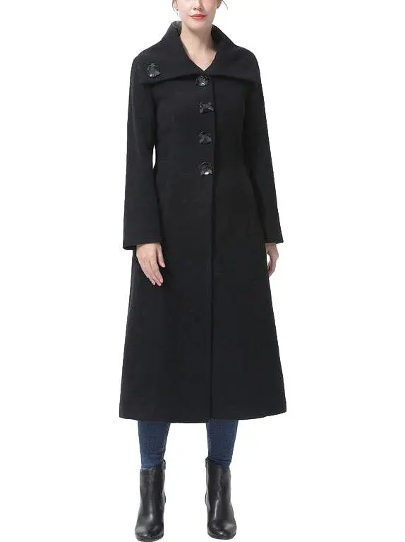 KIMI + KAI Kaeli Wool Blend Maxi Coat - Black