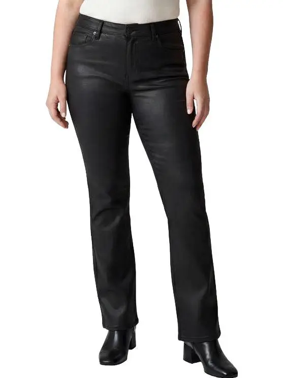 SILVER JEANS CO. Suki Coated Slim Bootcut Jeans - Black