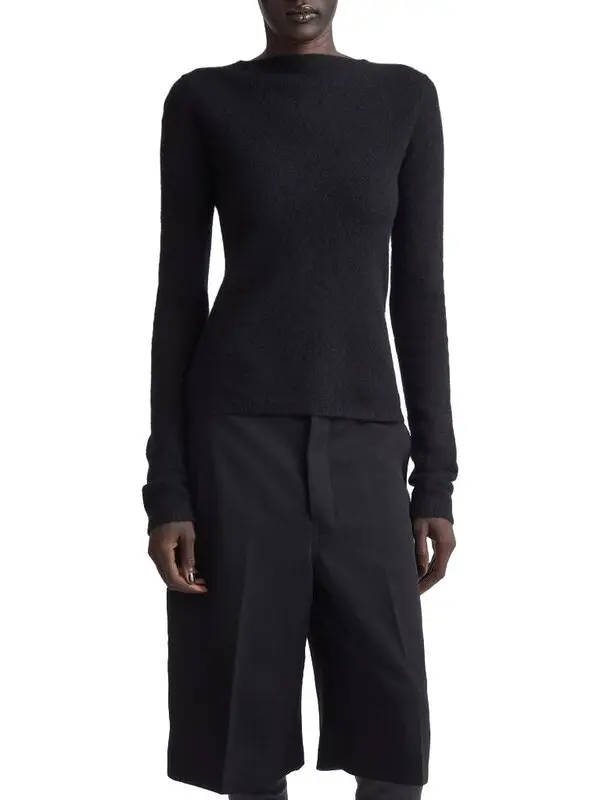Rick Owens Cashmere Blend Boatneck Sweater - Black