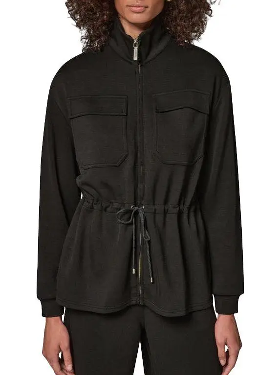 Donna Karan New York Jet Setter Mock Neck Shirtjacket - Black