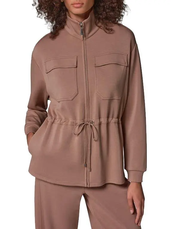 Donna Karan New York Jet Setter Mock Neck Shirtjacket - Camel