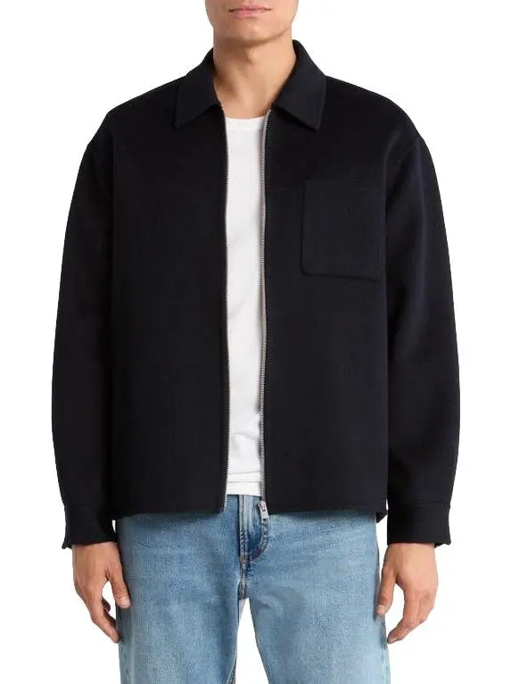FRAME Double Face Zip Shirt Jacket - Dark Navy