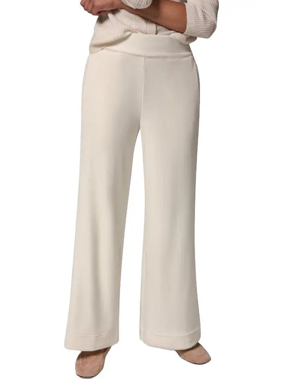 Donna Karan New York High Waist Wide Leg Corduroy Pants - Cream