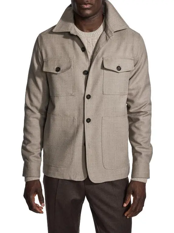 JACK VICTOR Rainwool Overshirt - Wheat