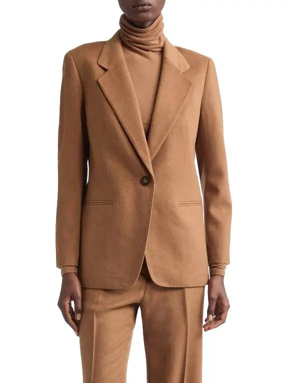 Lafayette 148 New York Camel Hair Single Button Jacket - Vicuna