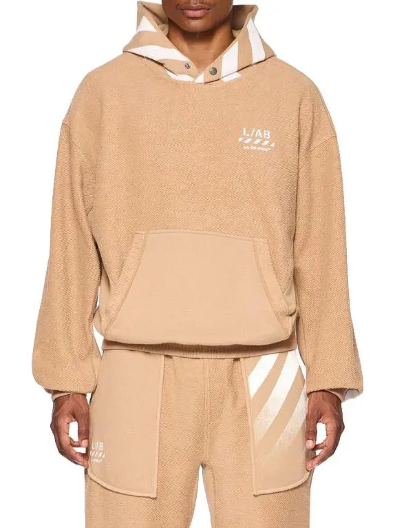 L/AB C/O OFF-WHITE Diagonal Stripe Hoodie - Cornstalk