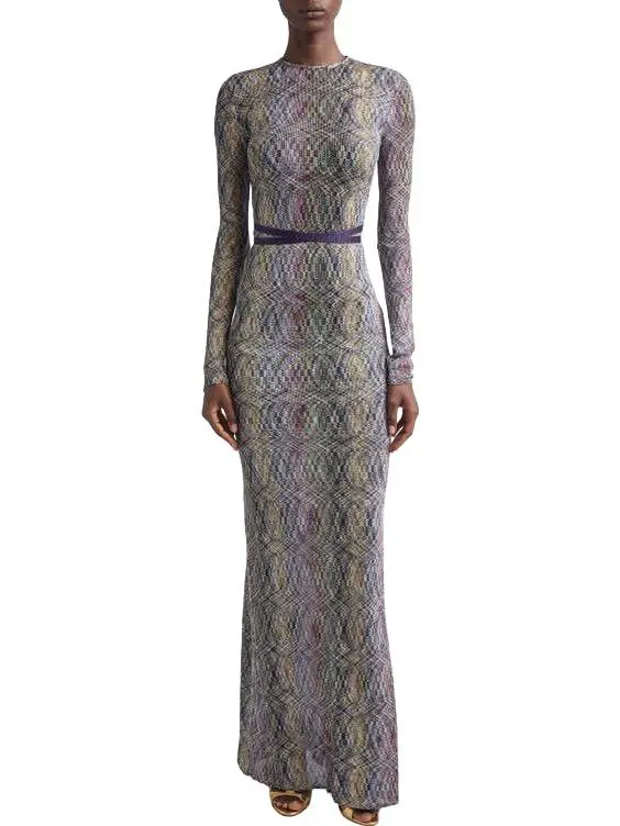 Missoni Space Dyed Metallic Long Sleeve Maxi Dress - Smson
