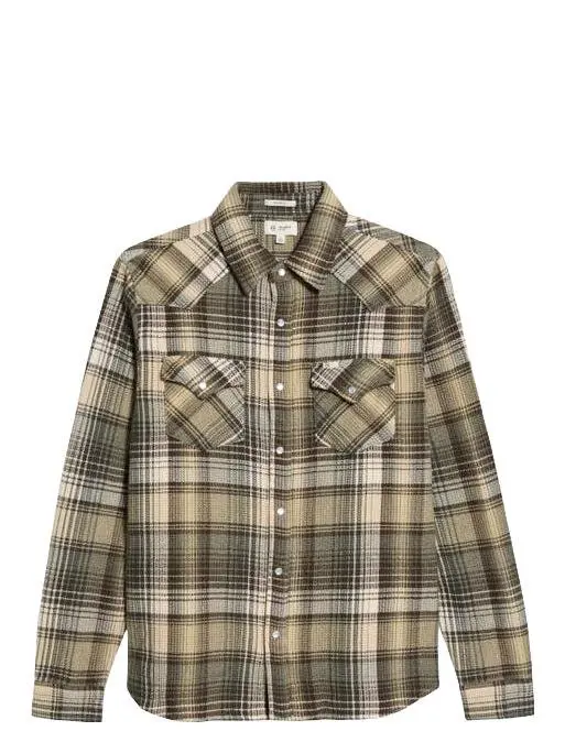 Ag Huston Plaid Western Shirt - Green Multi