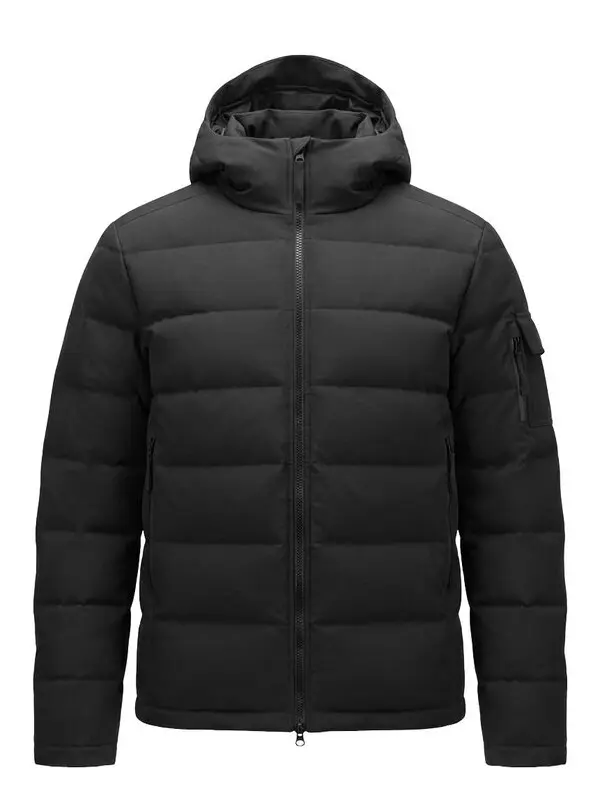 QUARTZ CO. Franklin Edition | Hooded Down Midweight Jacket - Black