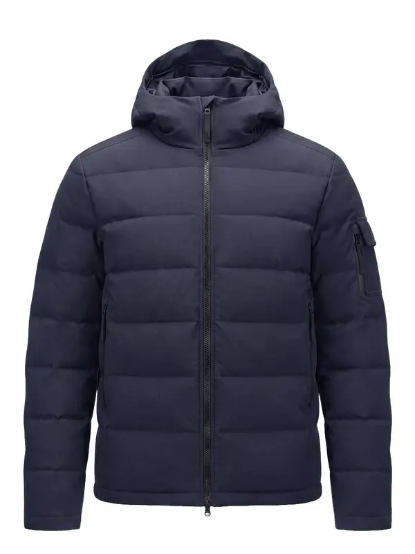 QUARTZ CO. Franklin Edition | Hooded Down Midweight Jacket - True Navy