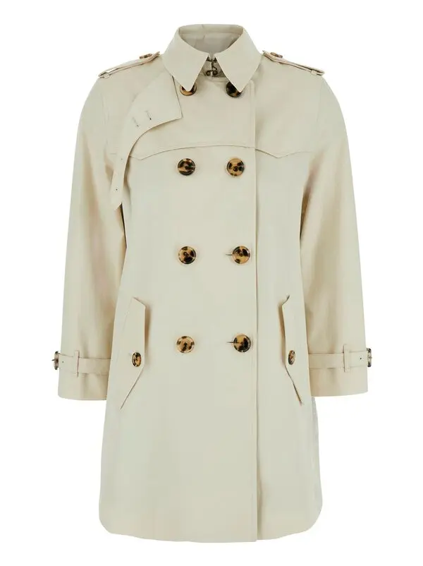 Burberry Summerside' Beige Trench Coat With Classic Collar And Ekd Patch On The Back In Cotton For - Multicolor