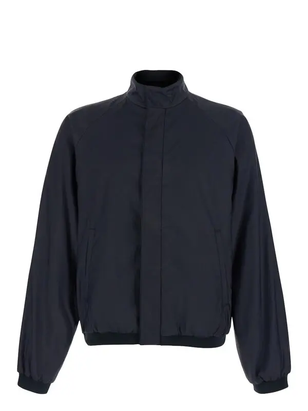 Gucci Black Jacket With High Collar And Hidden Web Stripe On The Closure In Tech Fabric - Multicolor