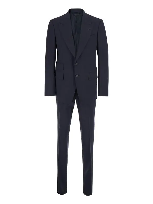 TOM FORD Shelton' Blue Single-breasted Suit With Peak Revers In Wool For - Multicolor