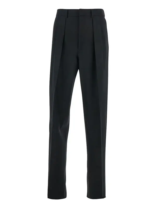 TOM FORD Black Pants With High Waist And Pences In Wool - Multicolor