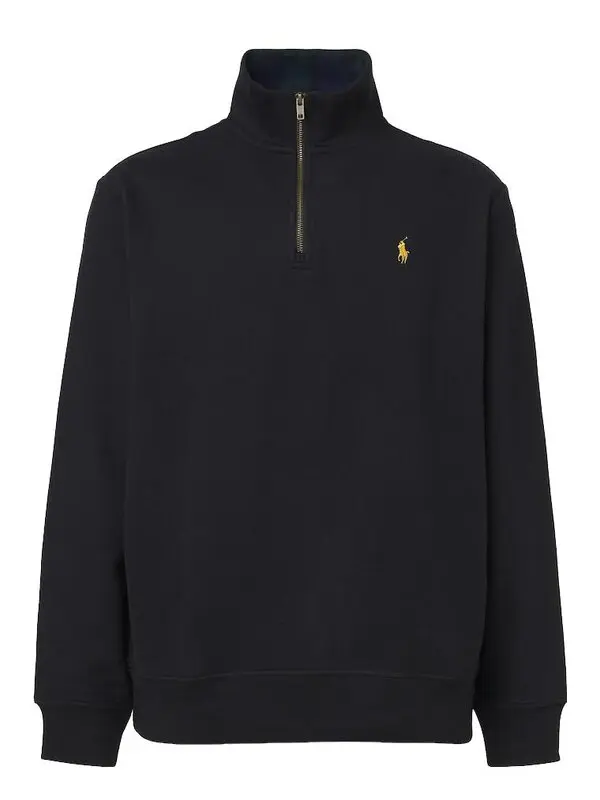 Polo Ralph Lauren Cotton-blend Half-zip Sweater - Black