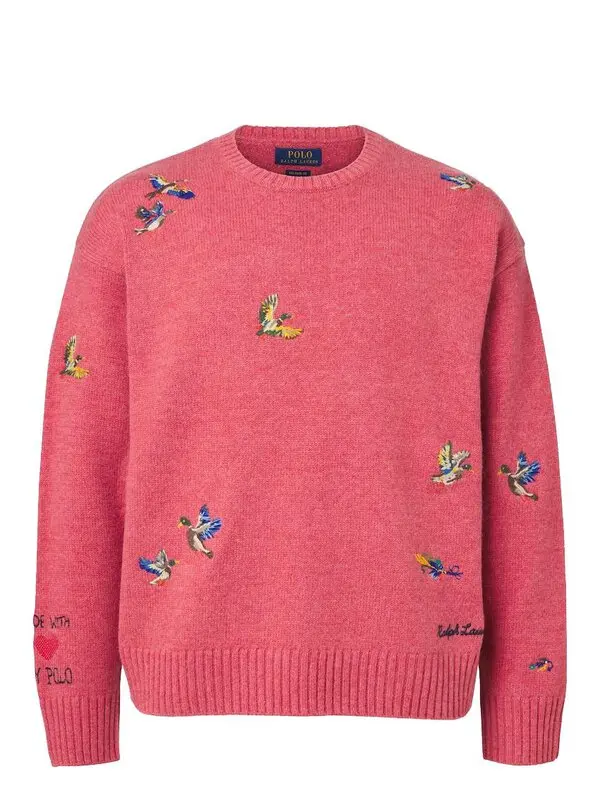Polo Ralph Lauren Embroide Wool And Alpaca Sweater - Red