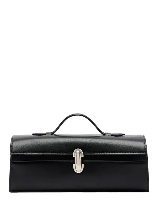Savette Symmetry Slim Small Leather Top Handle Bag - Black