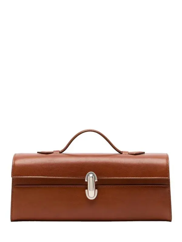 Savette Symmetry Slim Small Leather Top Handle Bag - Brown