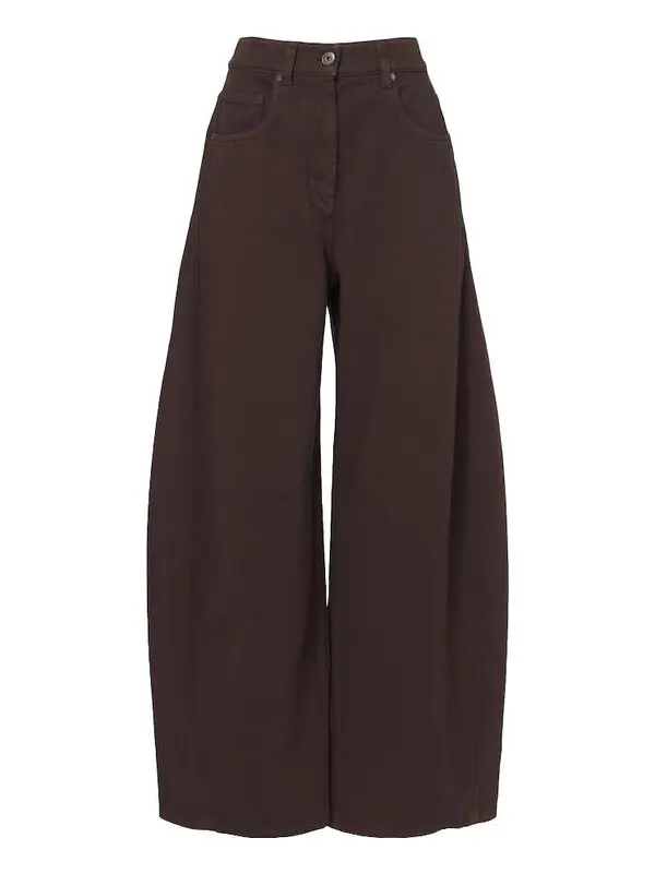 Brunello Cucinelli Monili Wide-leg Jeans - Brown