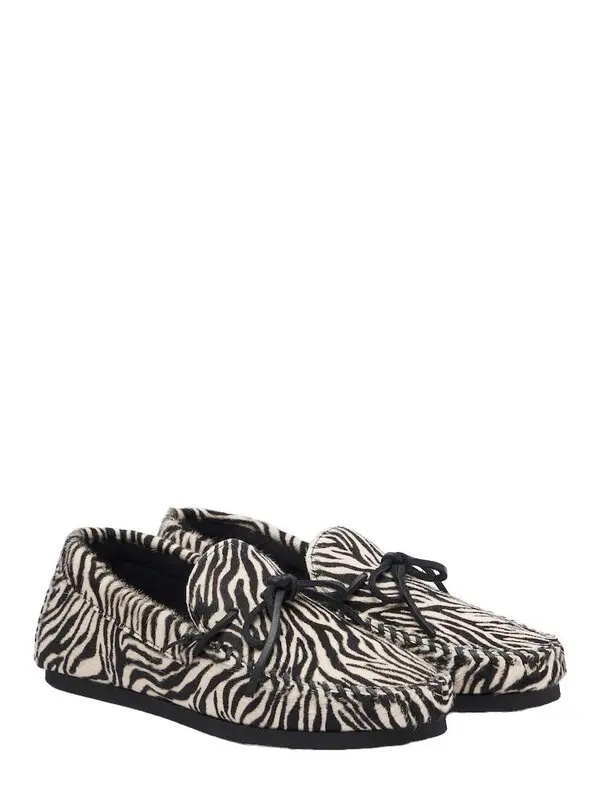 Isabel Marant Étoile Fitza Zebra-print Calf Hair Loafers - Black