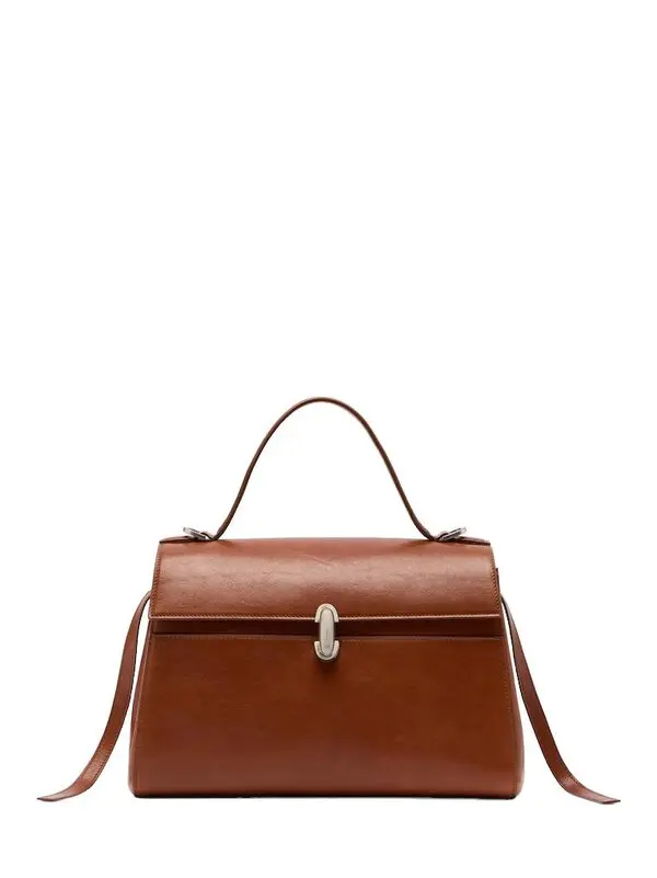 Savette Symmetry Soft Medium Leather Top Handle Bag - Brown